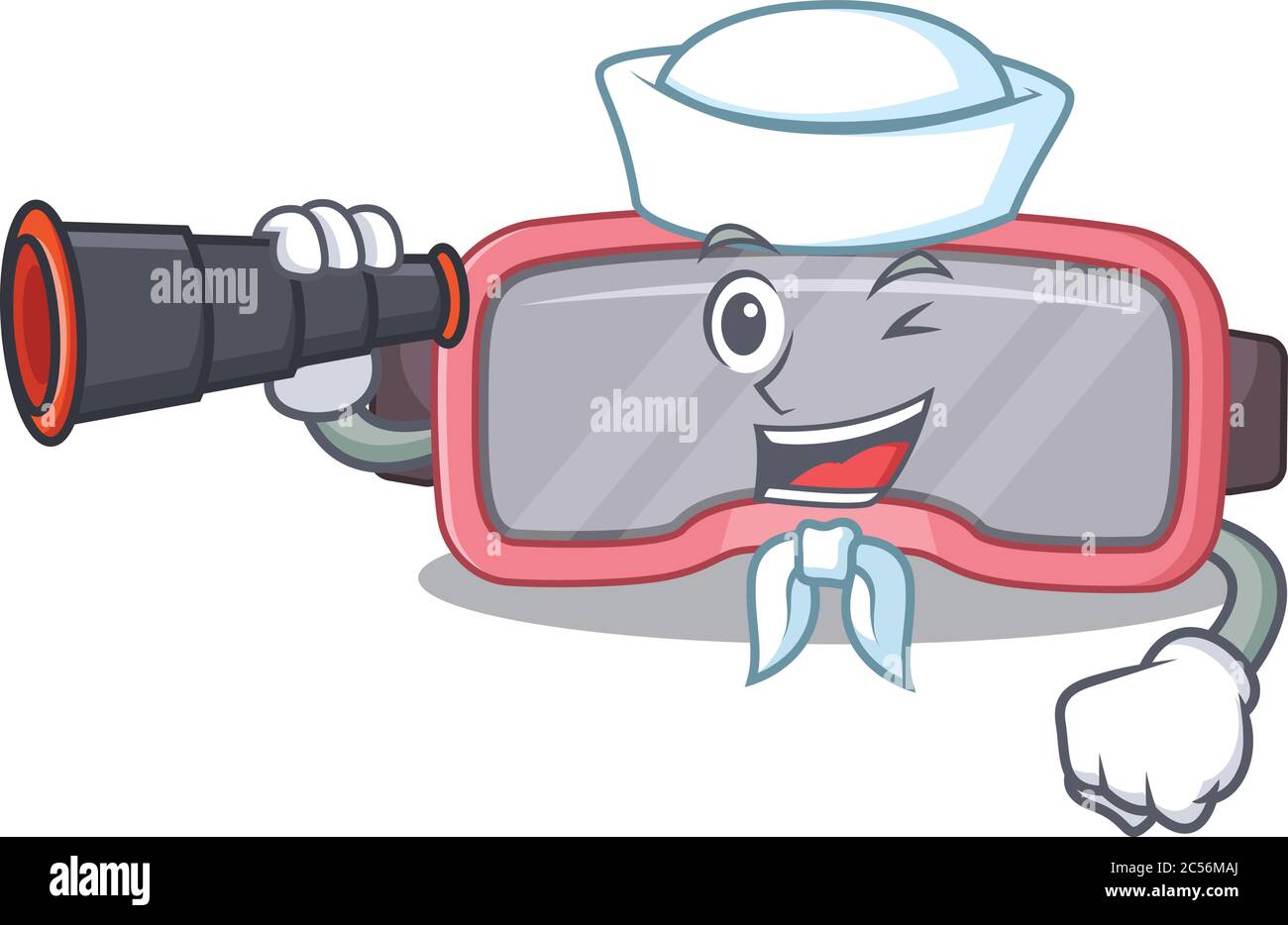 A cartoon image design of vr glasses Sailor with binocular Stock Vector ...