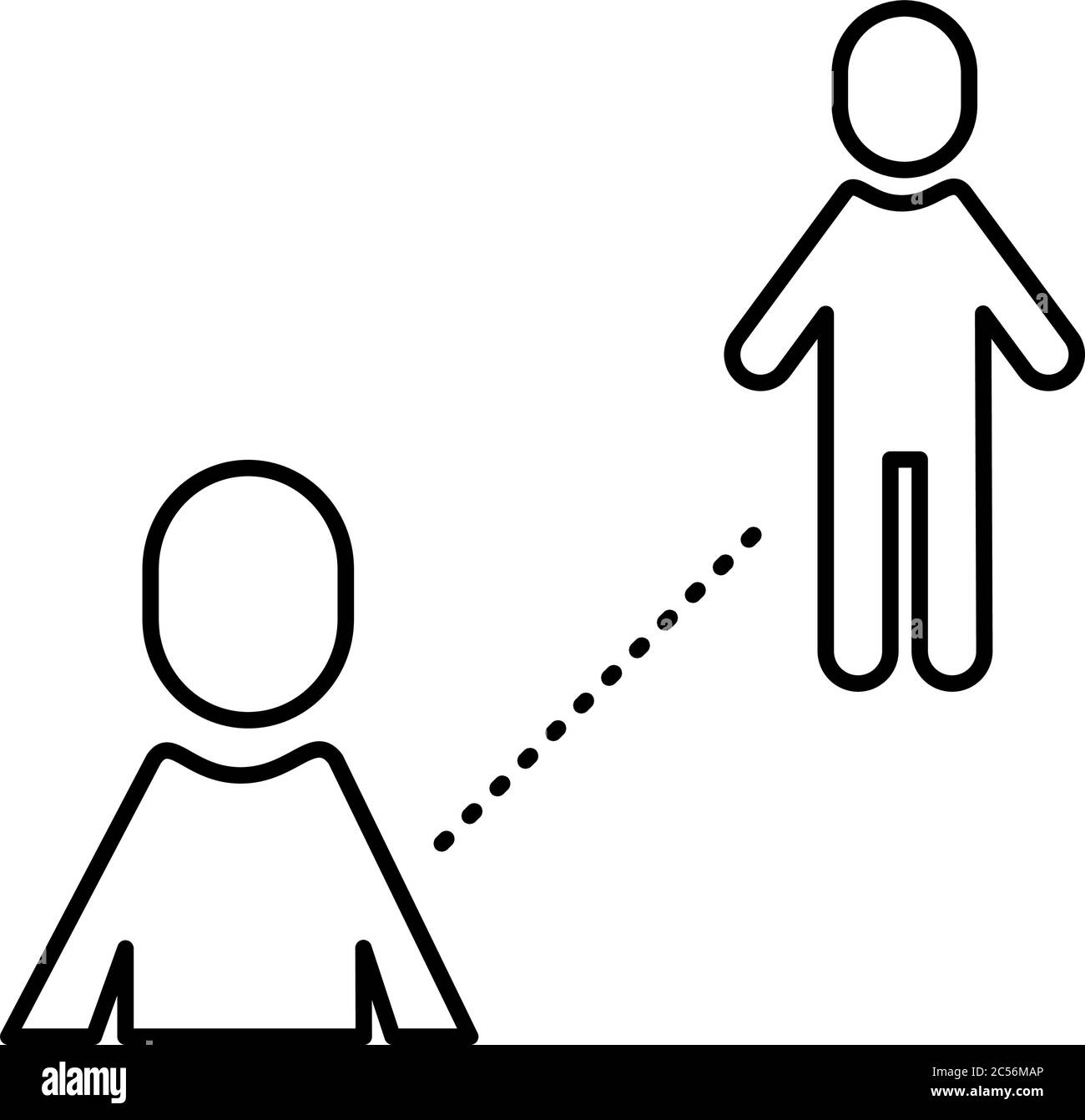 humans silhouettes distance social line style icon vector illustration ...