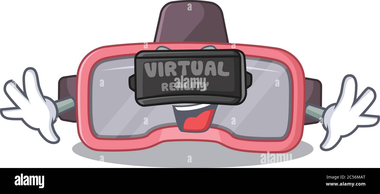 VR glasses cartoon image play a game with Virtual Reality headset Stock ...