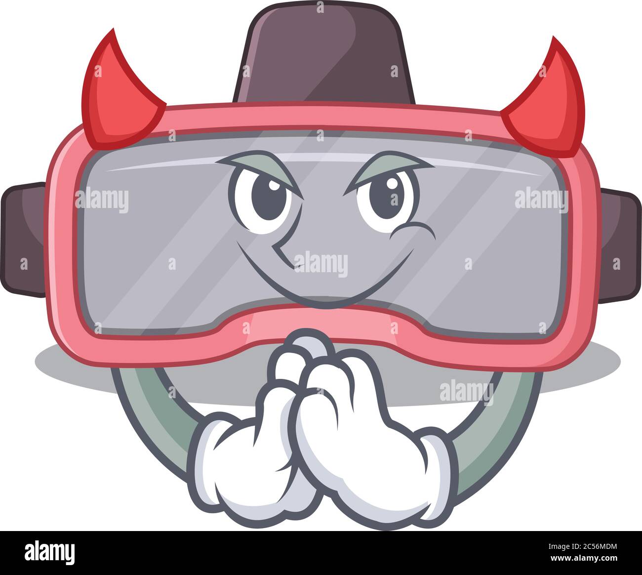 VR glasses clothed as devil cartoon character design on Halloween night ...