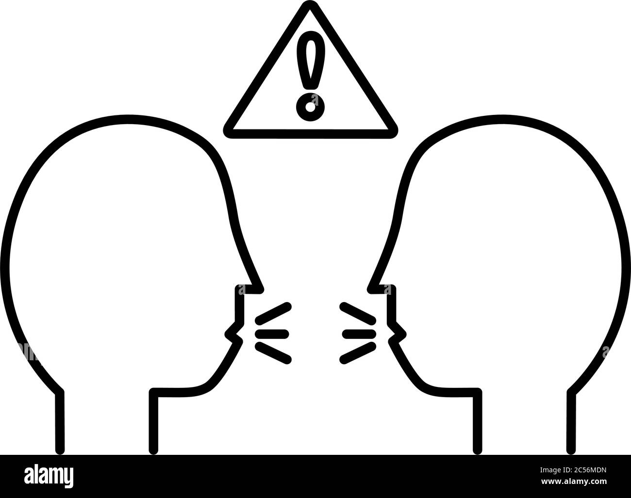 humans profiles with alert signal distance social line style vector ...
