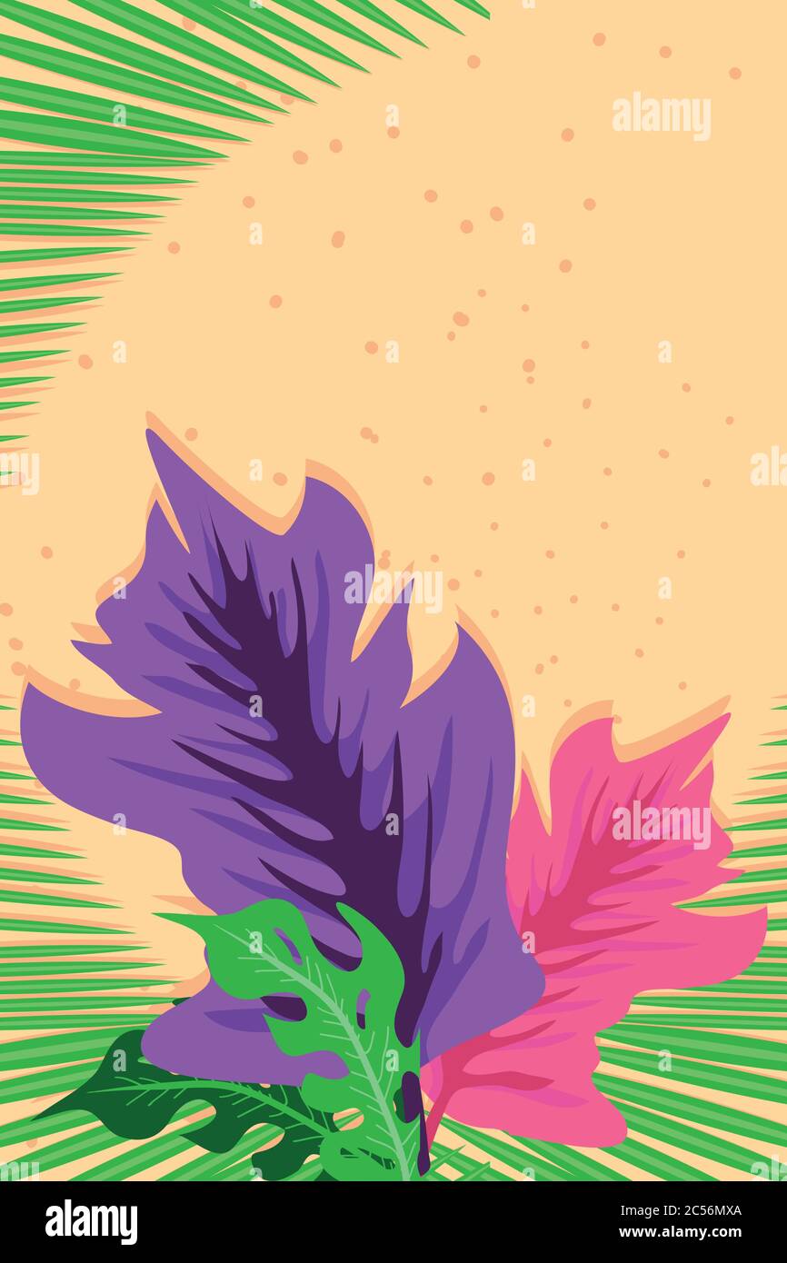 Beach with leaves top view detailed style icon design, Summer vacation ...