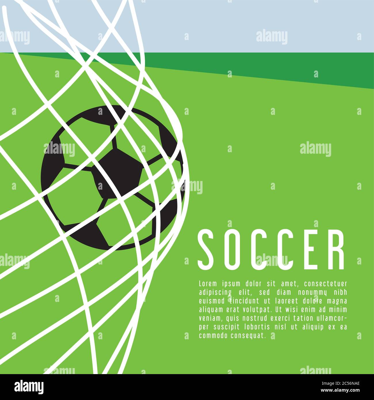 football ball in goal gates poster for soccer sport championship or ...