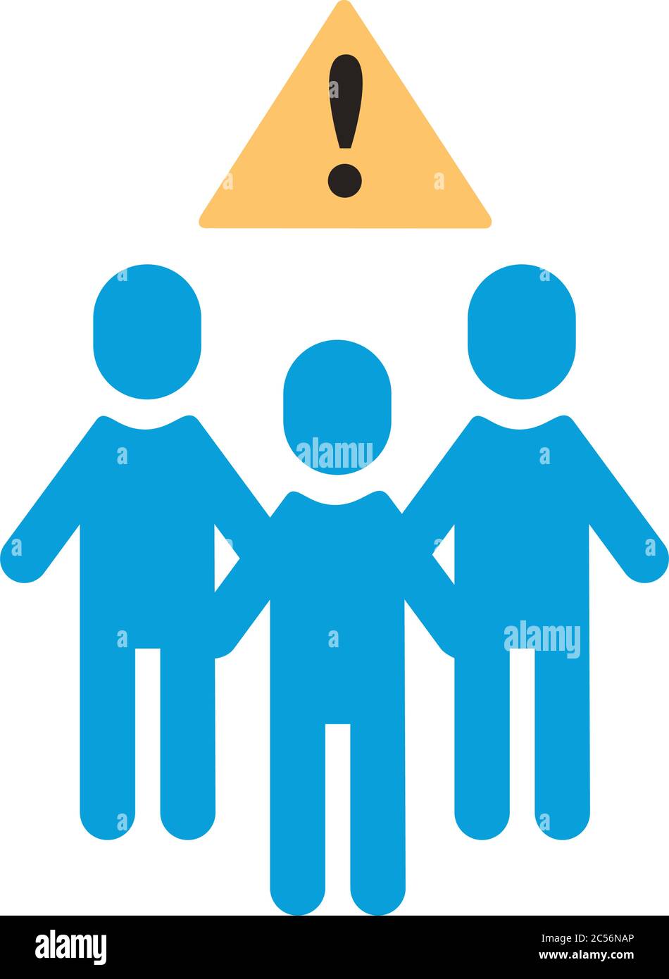 group of humans with alert signal distance social flat style vector ...