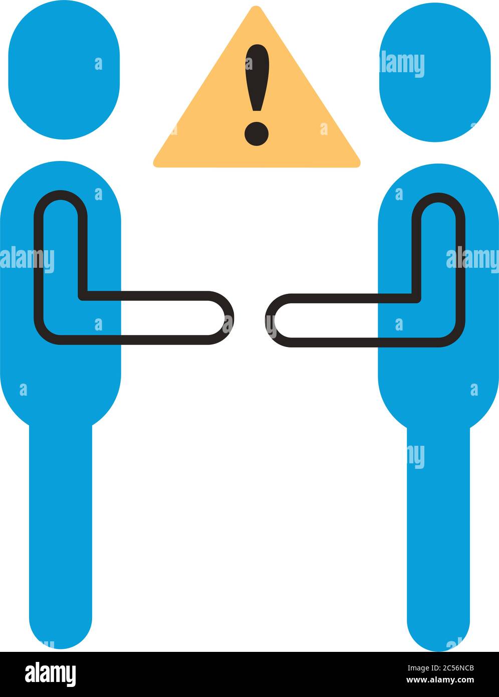 humans distance social with alert signal flat style vector illustration ...