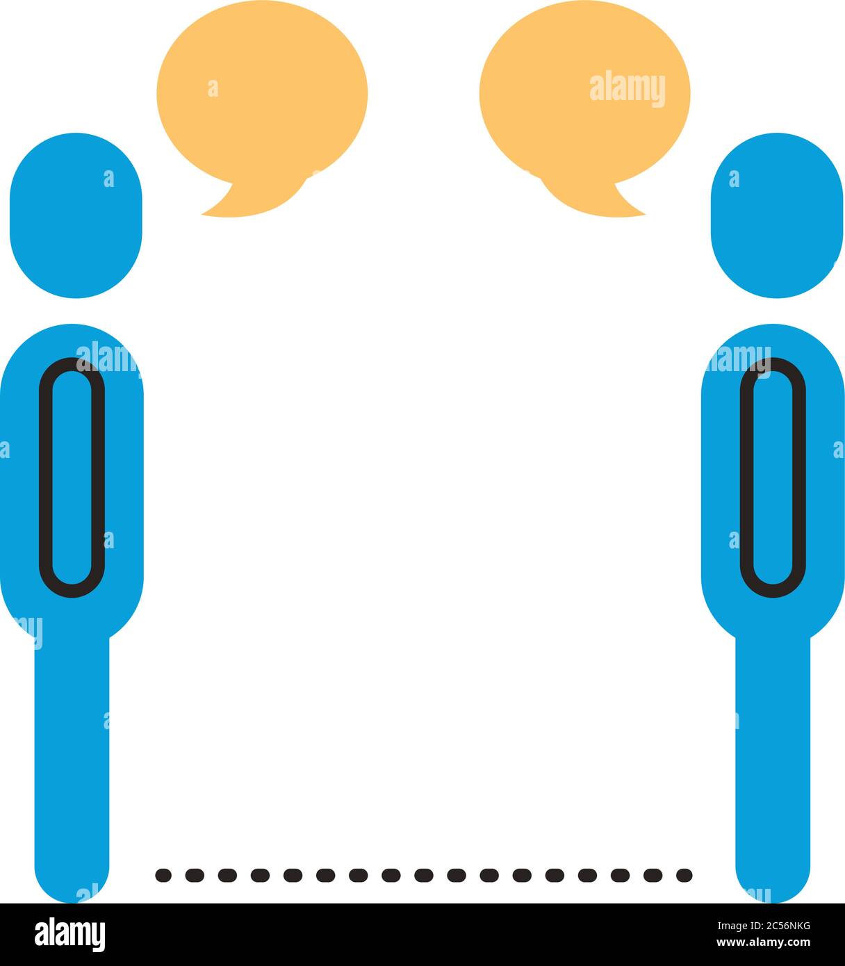 humans silhouettes speaking with distance social flat style vector ...