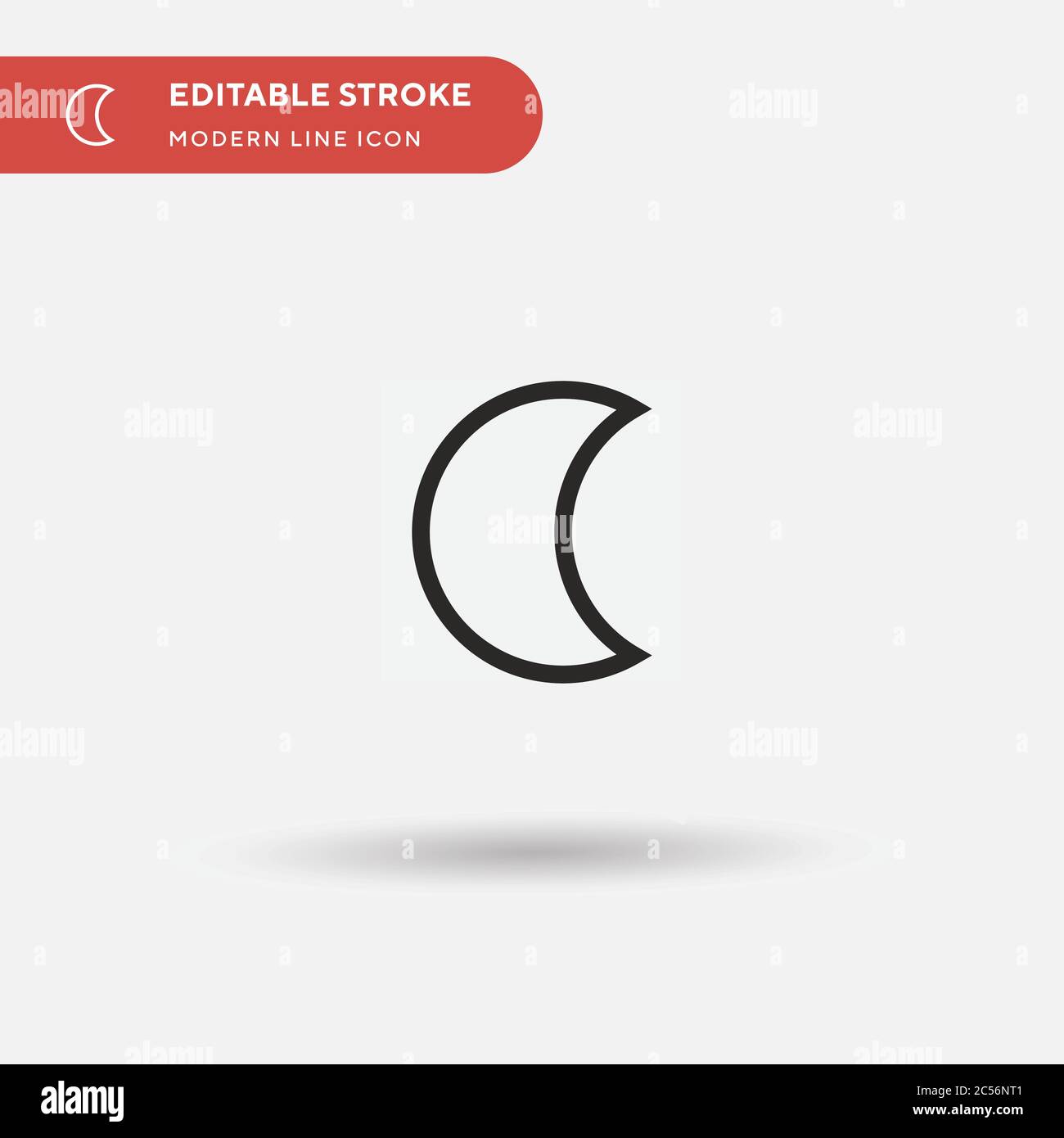 Half Moon Simple vector icon. Illustration symbol design template for ...
