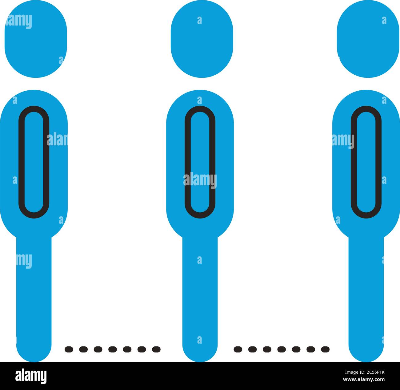 group of humans distance social flat style vector illustration design ...