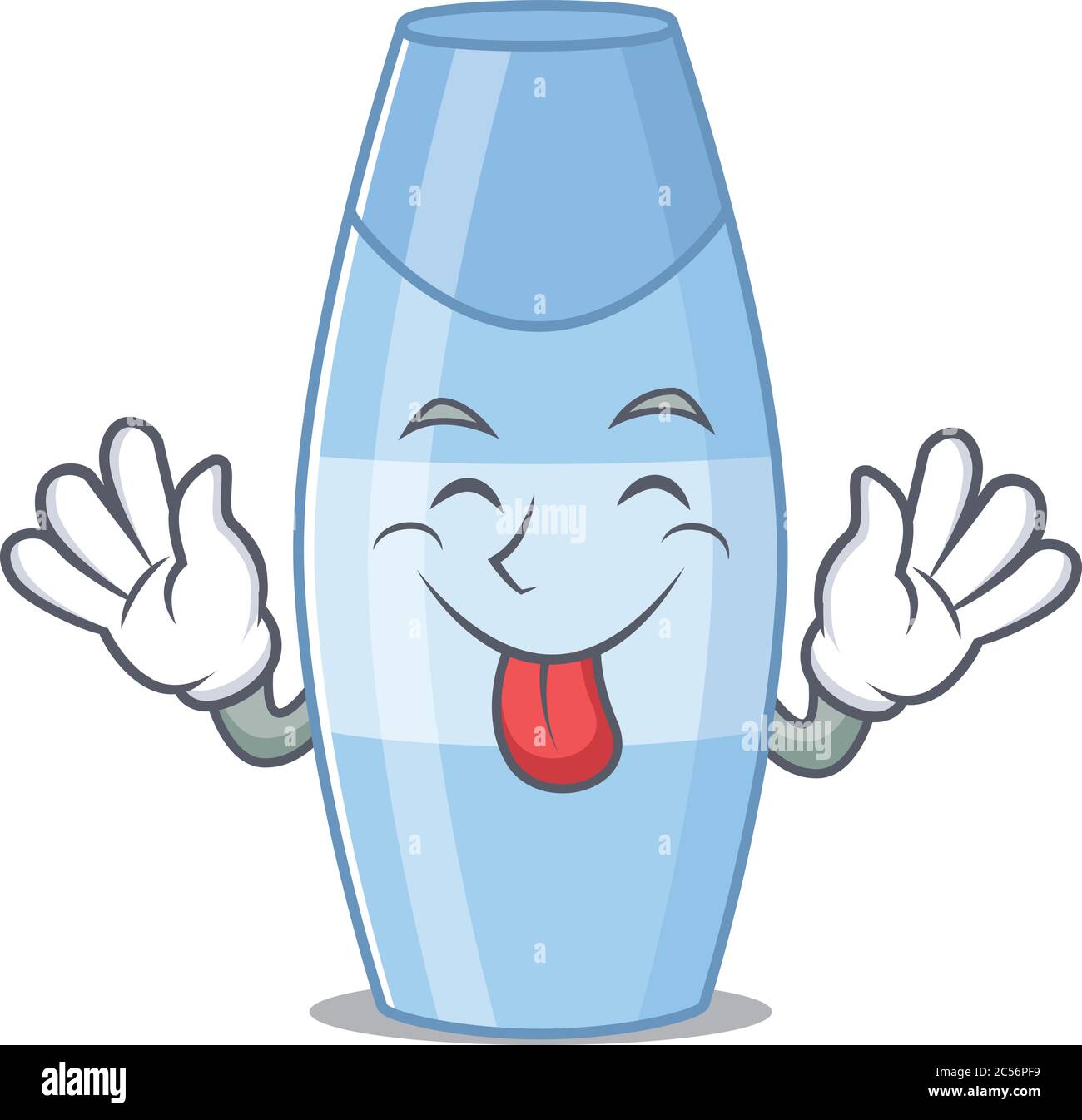 amusing shampoo cartoon picture style with tongue out face Stock Vector ...
