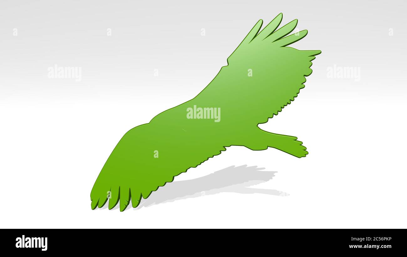 eagle flying from a perspective with the shadow. A thick sculpture made ...