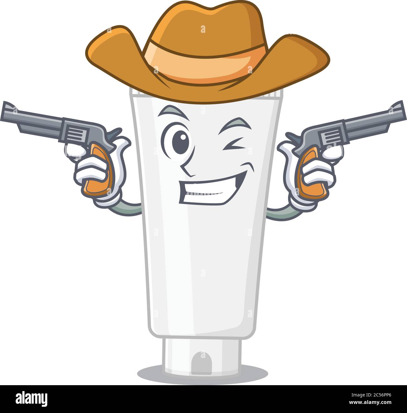 A wise cowboy of shower gel Cartoon design with guns Stock Vector Image ...