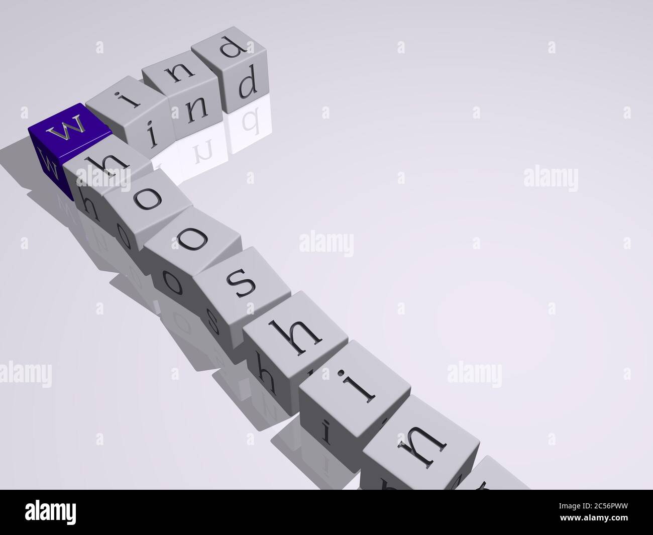 wind whooshing combined by dice letters and color crossing for the ...