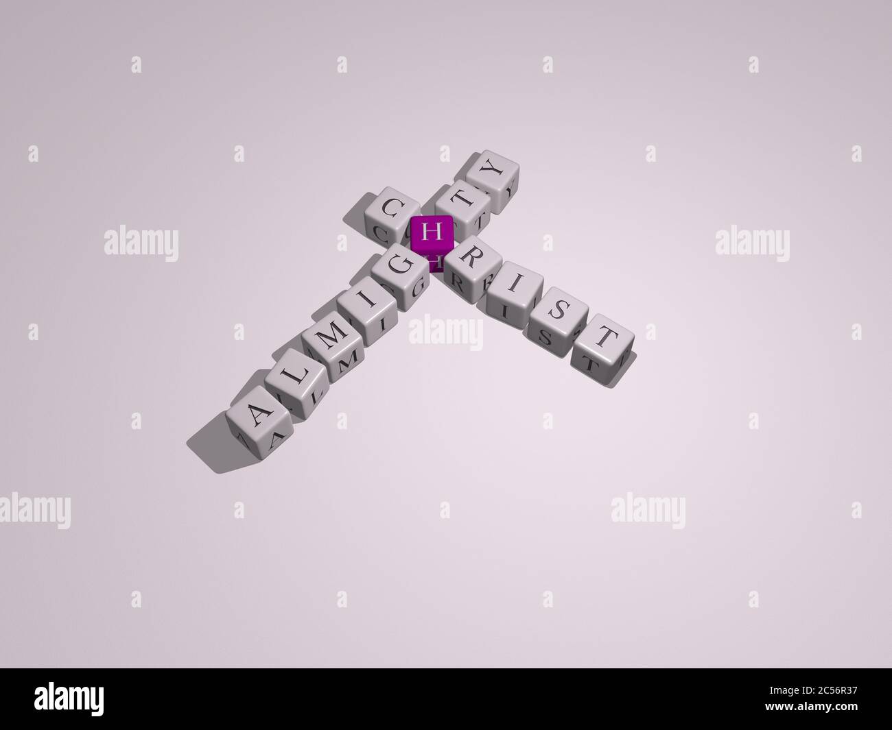 Christ Almighty combined by dice letters and color crossing for the ...