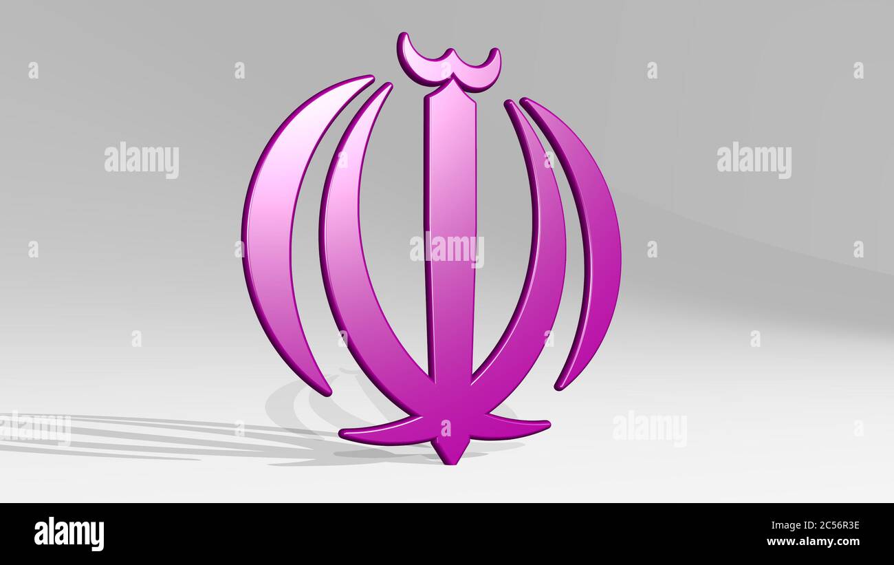 sign of Islamic Republic of Iran from a perspective with the shadow. A ...