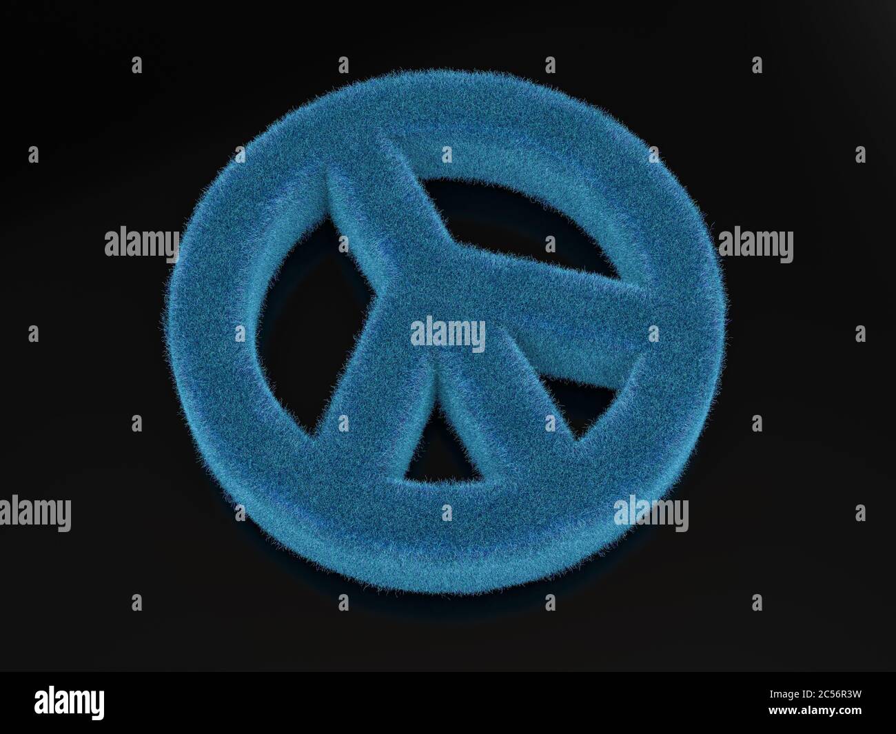 Fur peace symbol on a white background. 3d illustration Stock Photo - Alamy