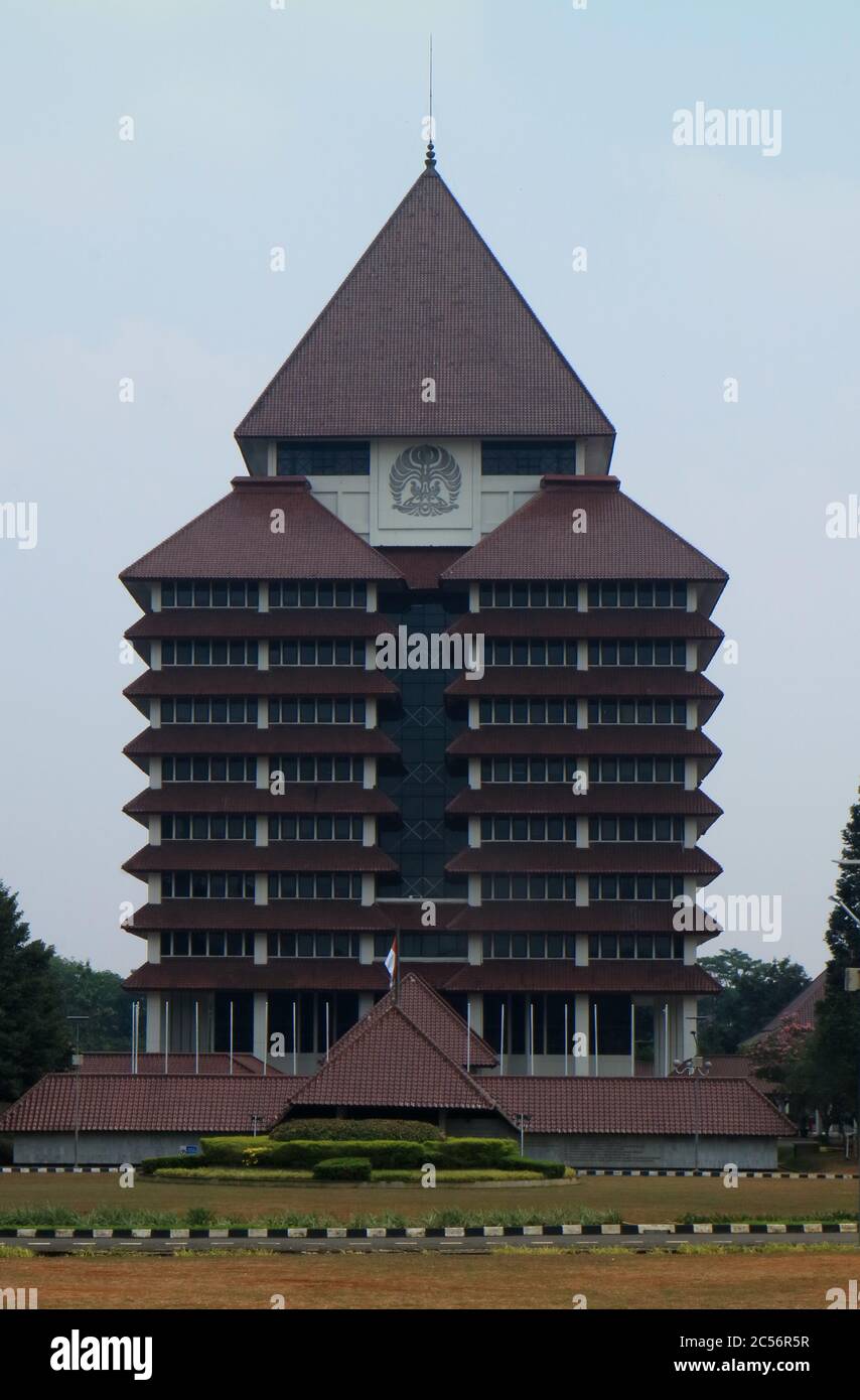 Depok, Indonesia - October 11, 2018: The rectorate building of the ...