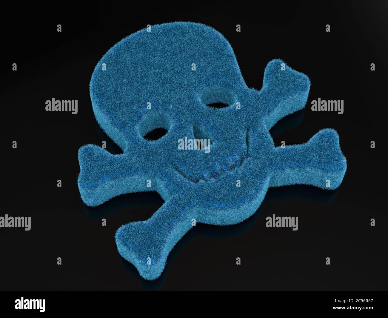 Fur skull symbol on a white background. 3d illustration Stock Photo - Alamy
