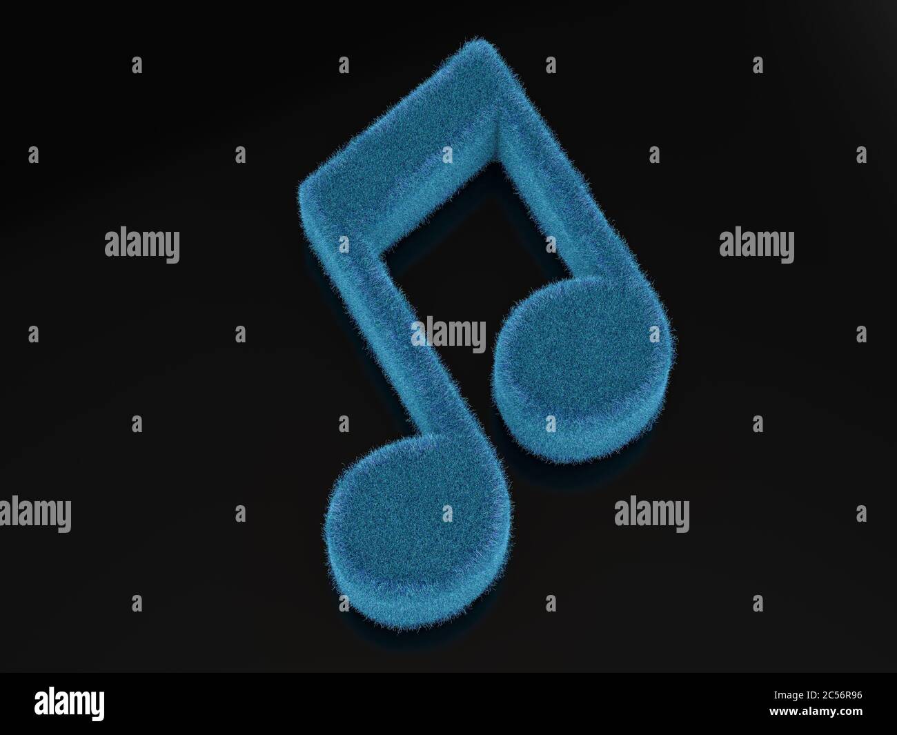 Fur music note symbol on a white background. 3d illustration Stock ...