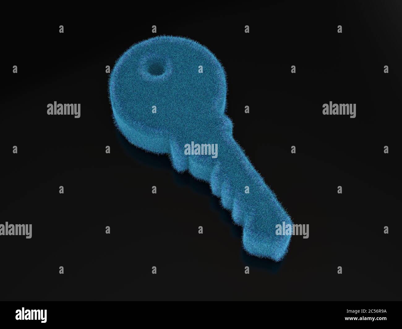 Fur key symbol on a white background. 3d illustration Stock Photo - Alamy