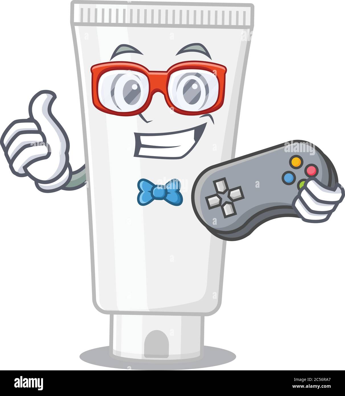 Cartoon Mascot design of shower gel gamer using controller Stock Vector ...