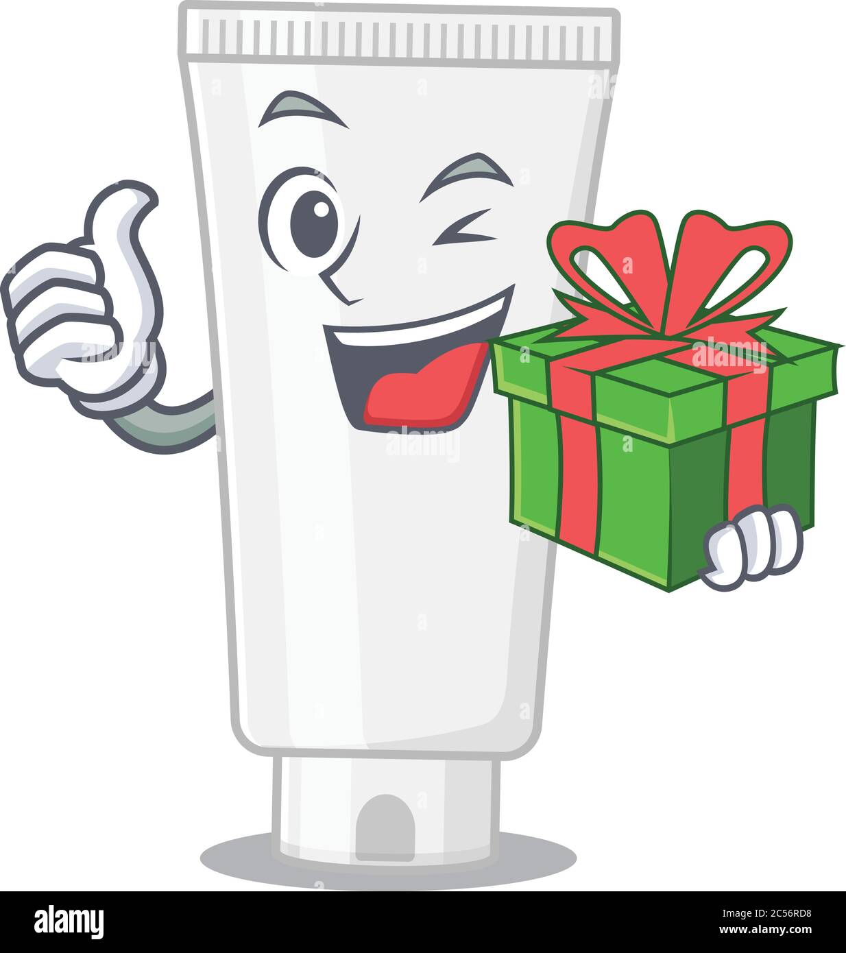 Shower gel cartoon character concept with a big gift box Stock Vector ...