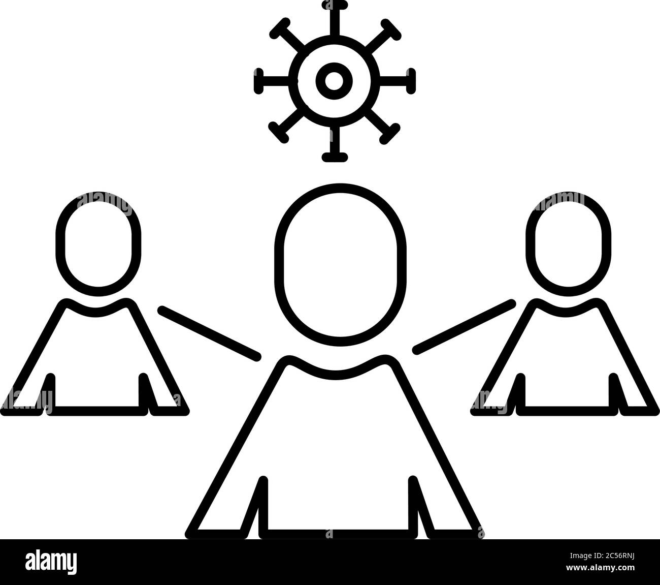 group of humans distance social line style vector illustration design ...