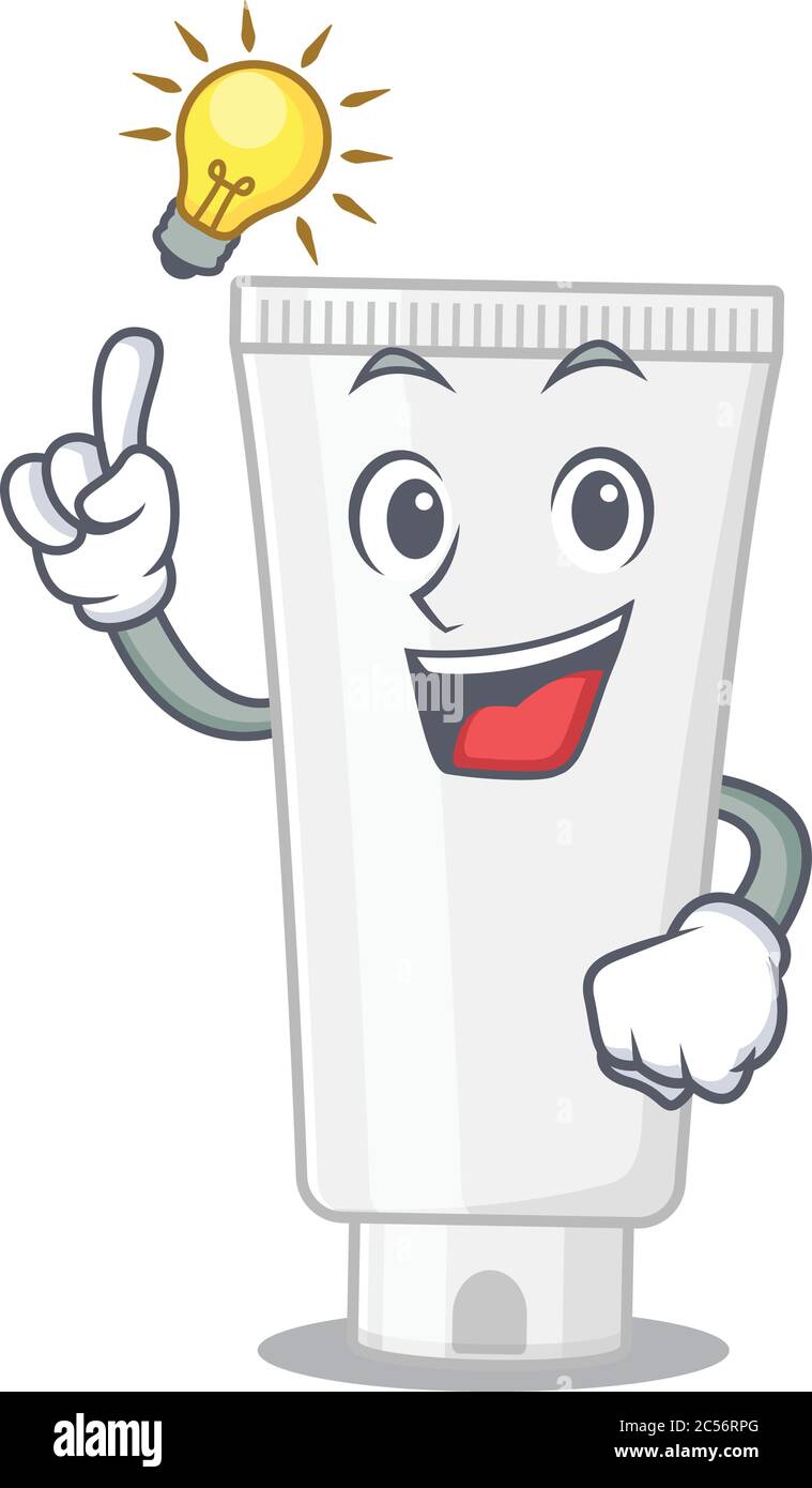 genius shower gel Mascot character has an idea gesture Stock Vector ...