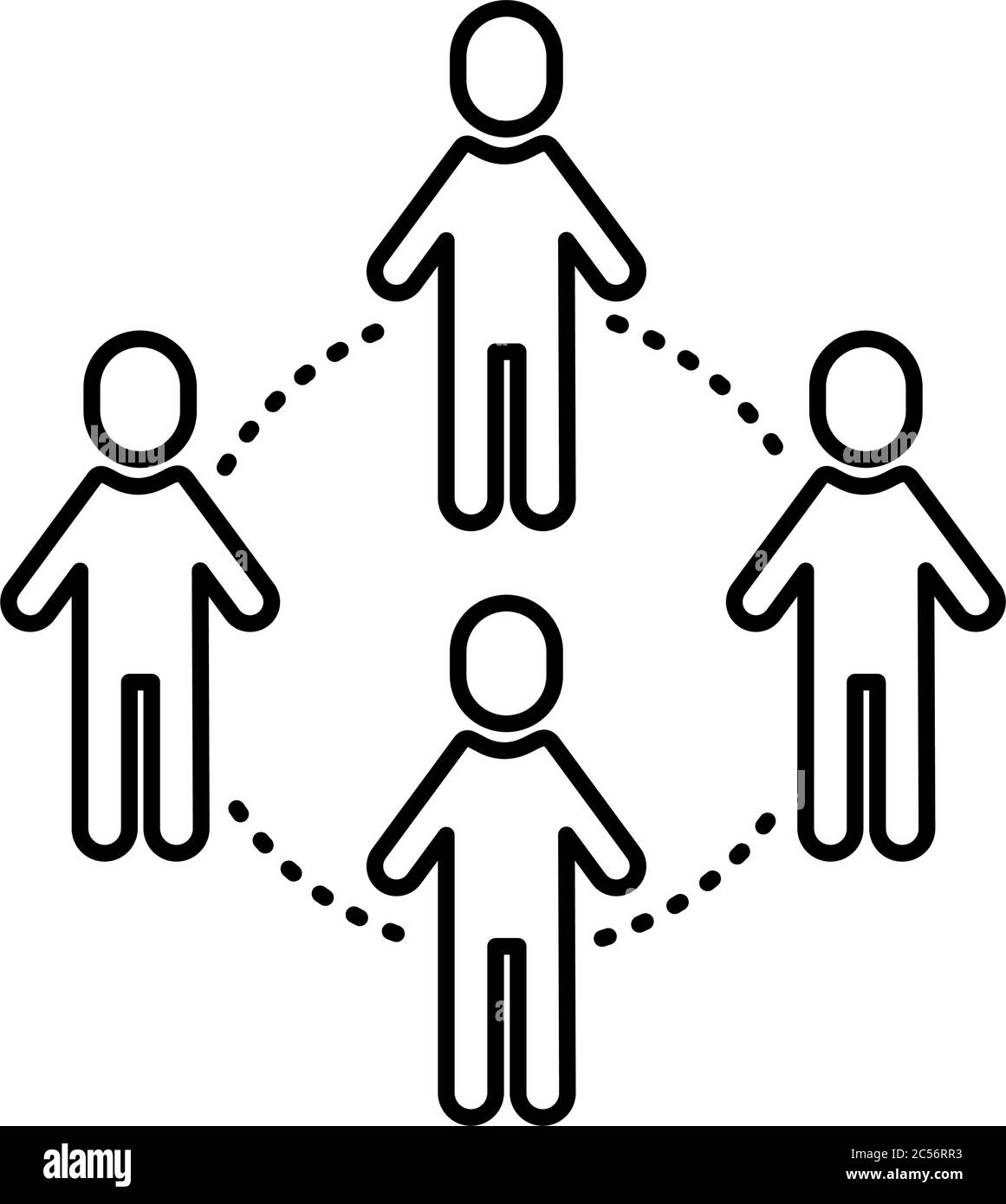 group of humans distance social line style vector illustration design ...