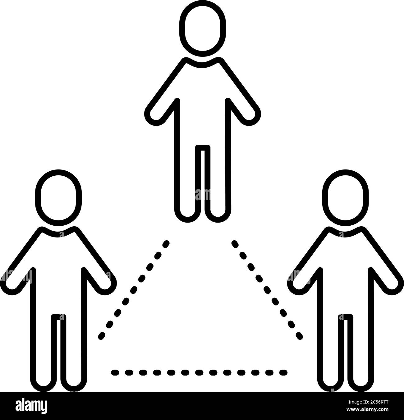group of humans distance social line style vector illustration design ...