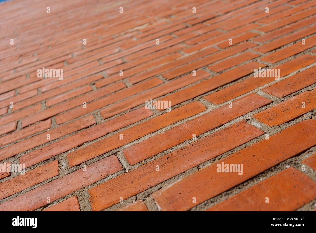 Full frame of giant new red brick wall Stock Photo - Alamy