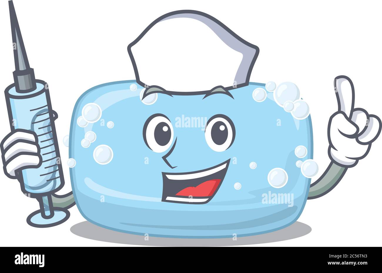 A dedicate soap nurse mascot design with a syringe Stock Vector Image ...