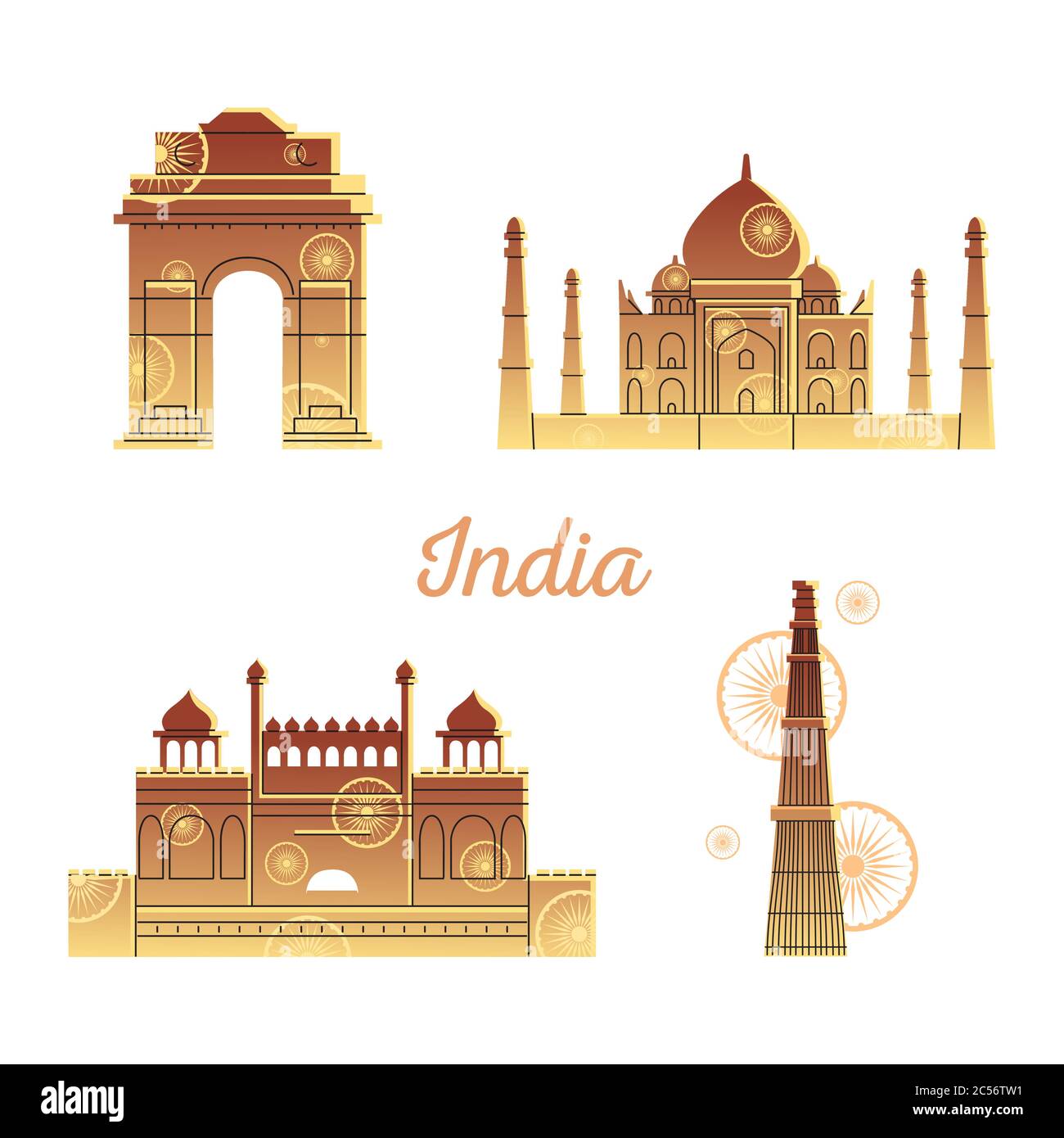 Indian Monuments Clipart
