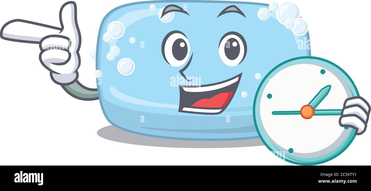 A picture of cheery soap holding a clock Stock Vector Image & Art - Alamy