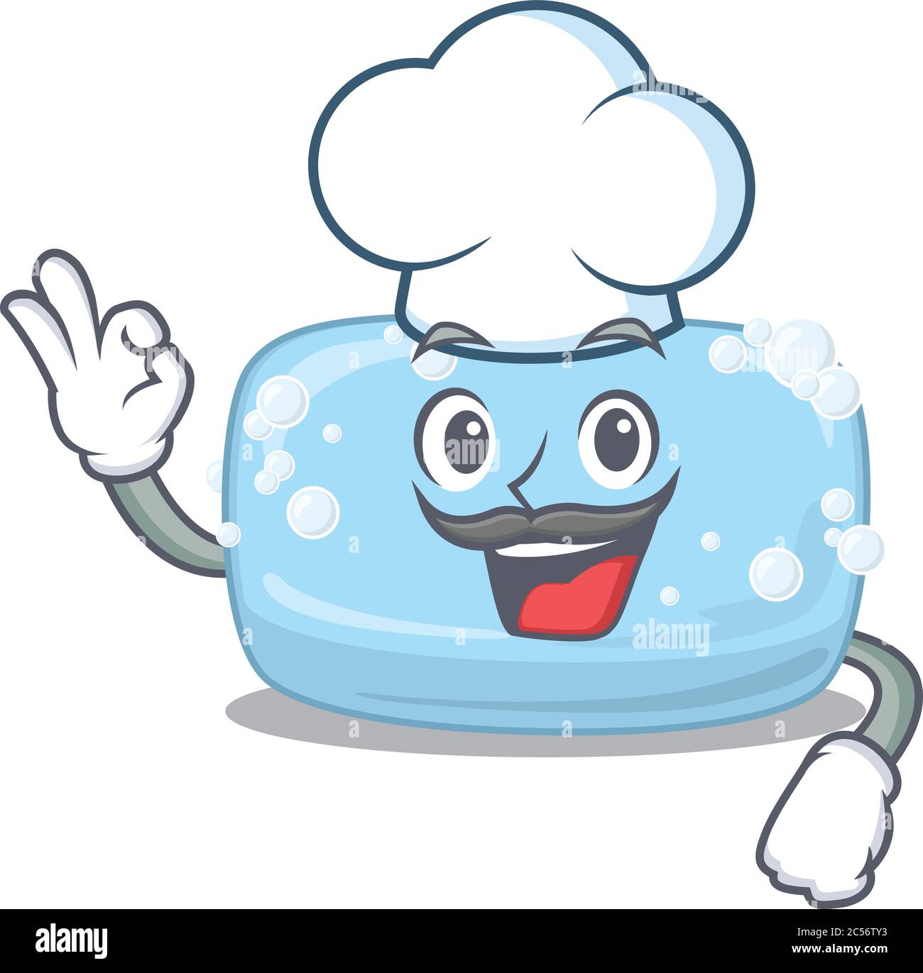 Soap chef cartoon drawing style wearing iconic chef hat Stock Vector ...
