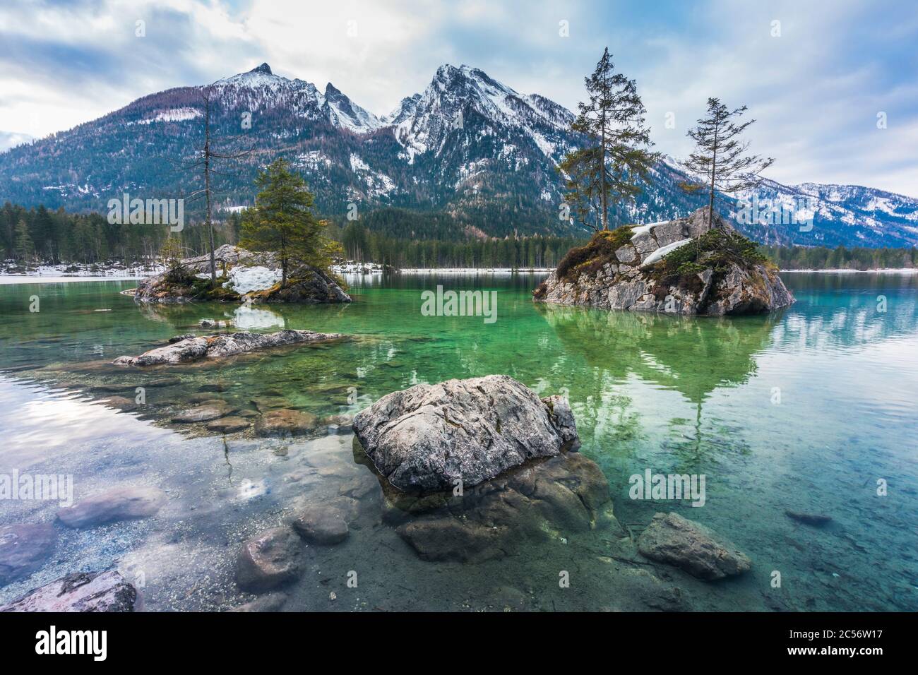 Hintersee lake, Hintersee, Gemeinde Ramsau im Berchtesgadener Land ...