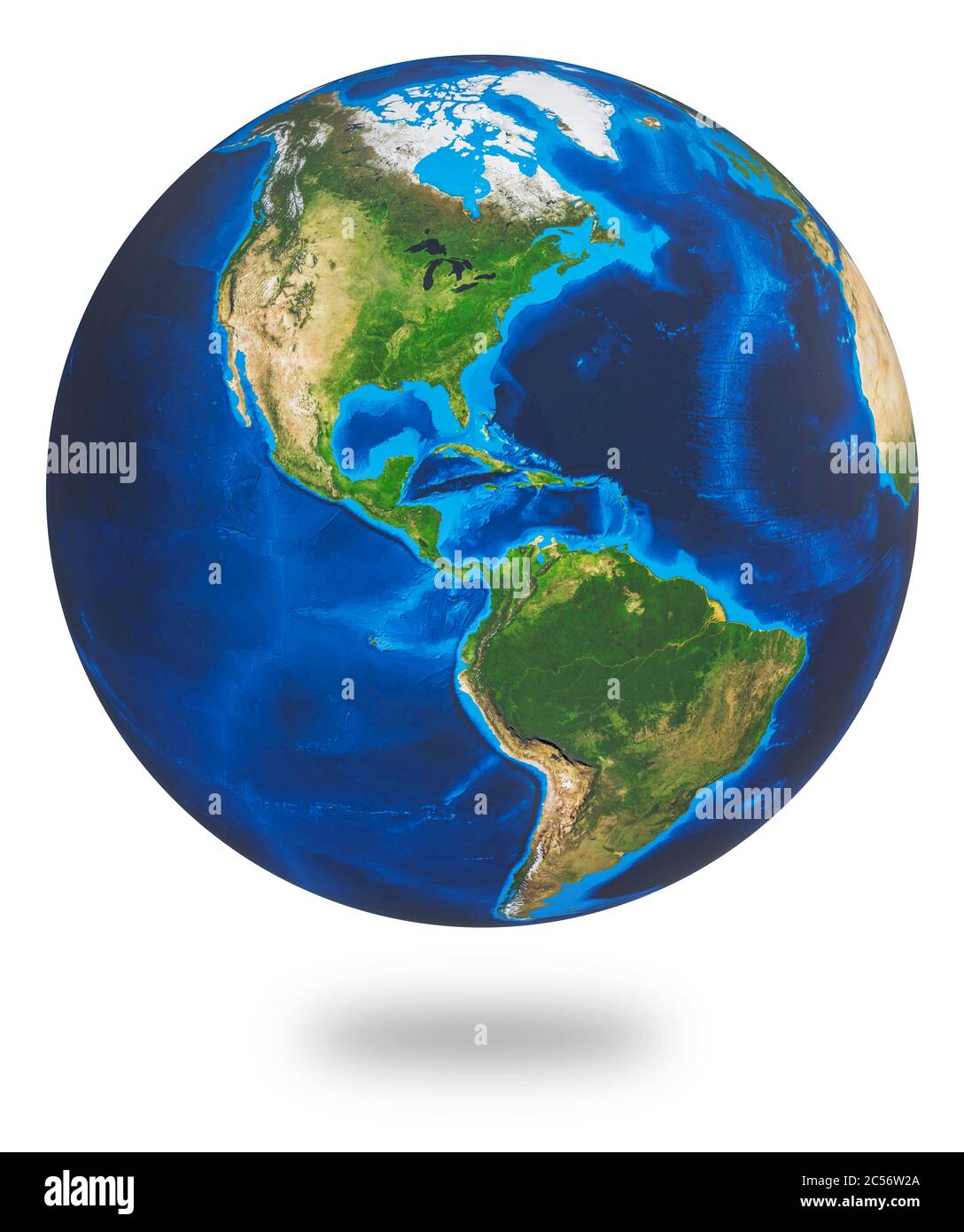 Earth North America South America Full Earth Showing North America And