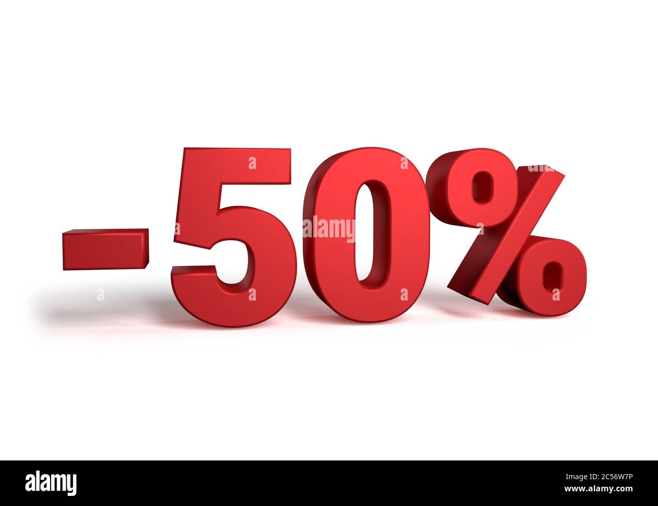 50% discount sale promotion off 3d rendered isolated on white ...