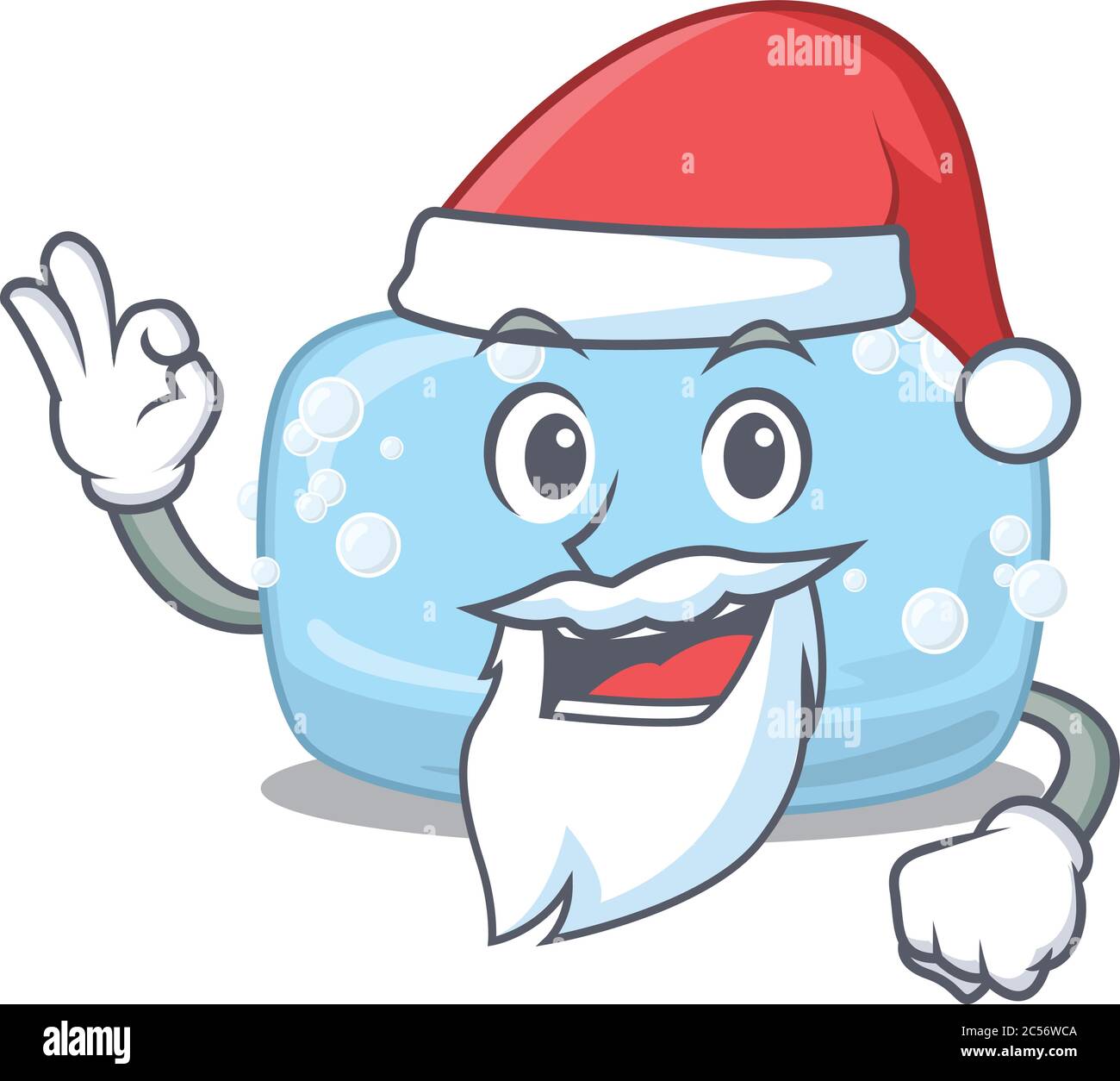 cartoon character of soap Santa with cute ok finger Stock Vector Image ...