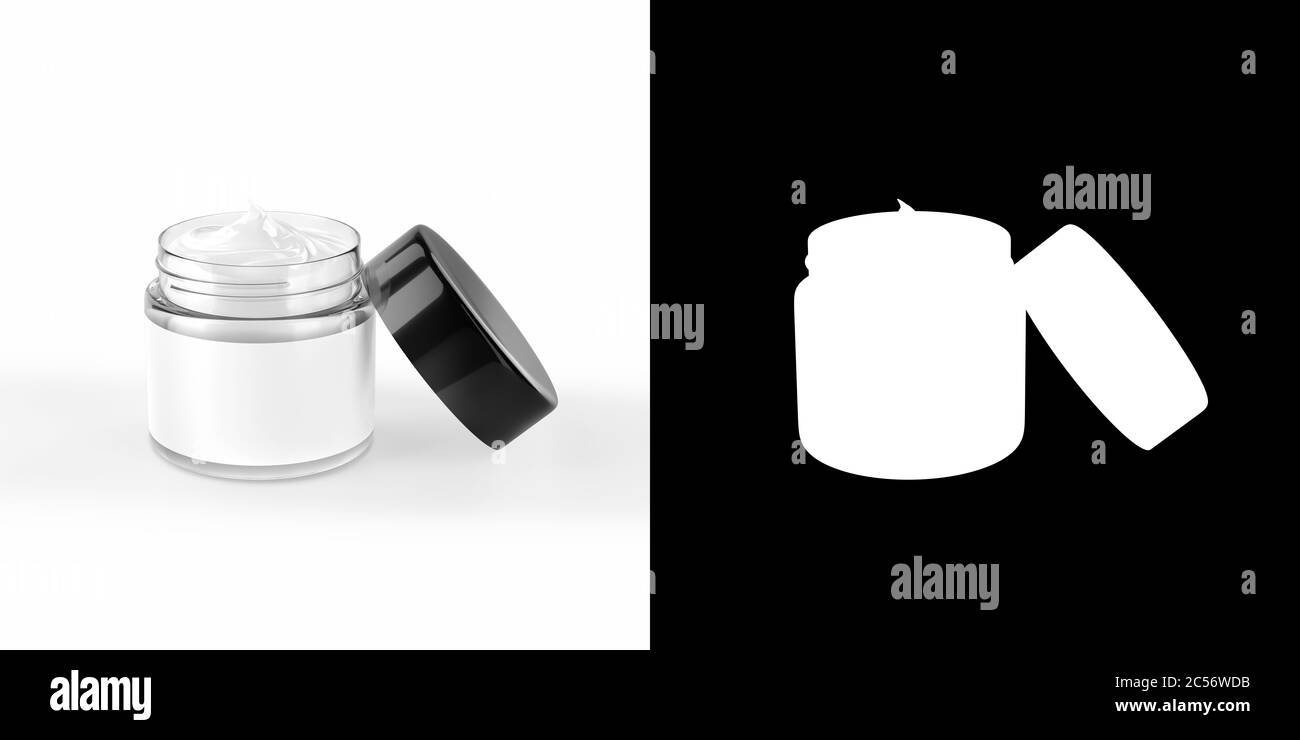 Cosmetic pot glass container with body, face cream. Realistic packaging ...