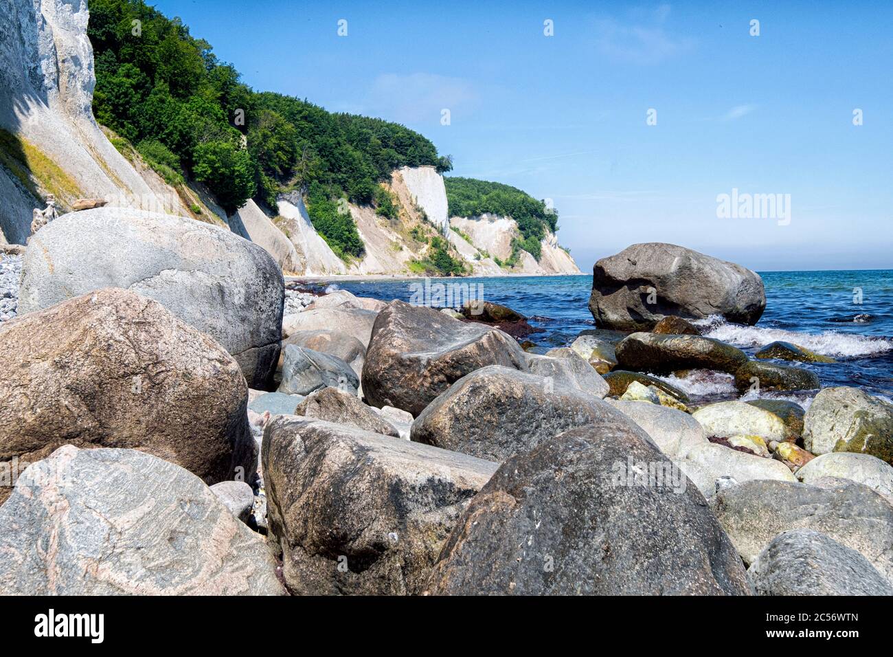 Rocks and chalk cliff at the Jasmund national park on the German island ...