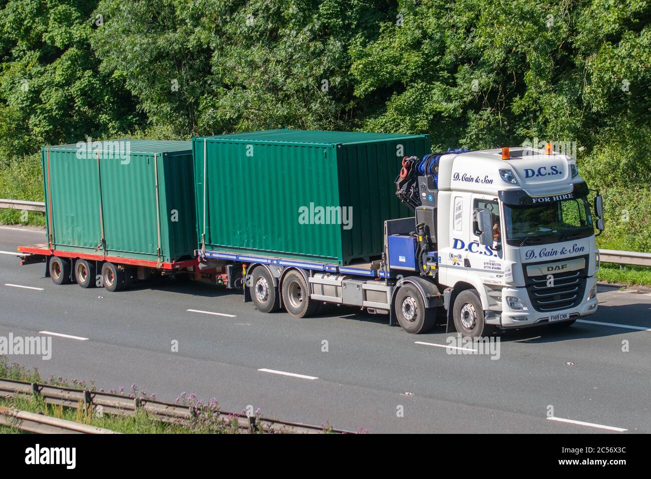 D Cain & Son; Haulage delivery trucks, lorry with container trailer ...