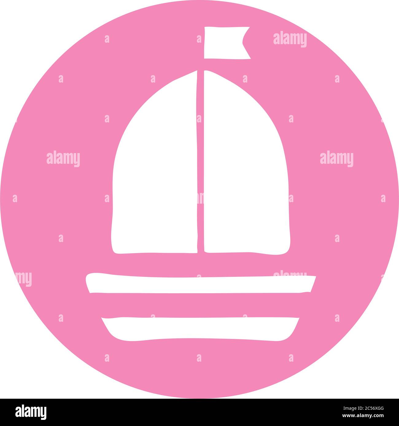 sailboat ship block style icon vector illustration design Stock Vector ...