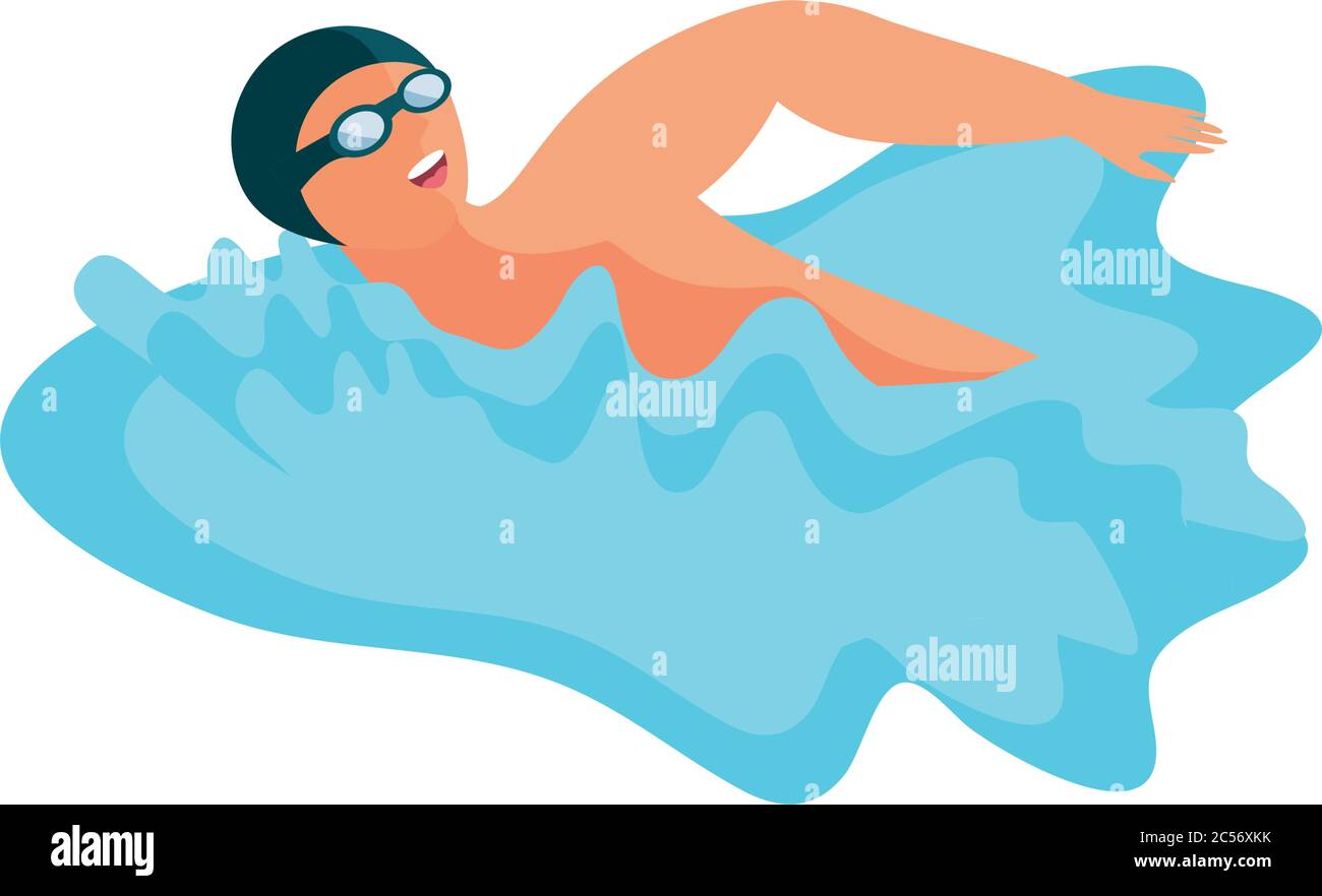 swimming man on white background vector illustration design Stock ...