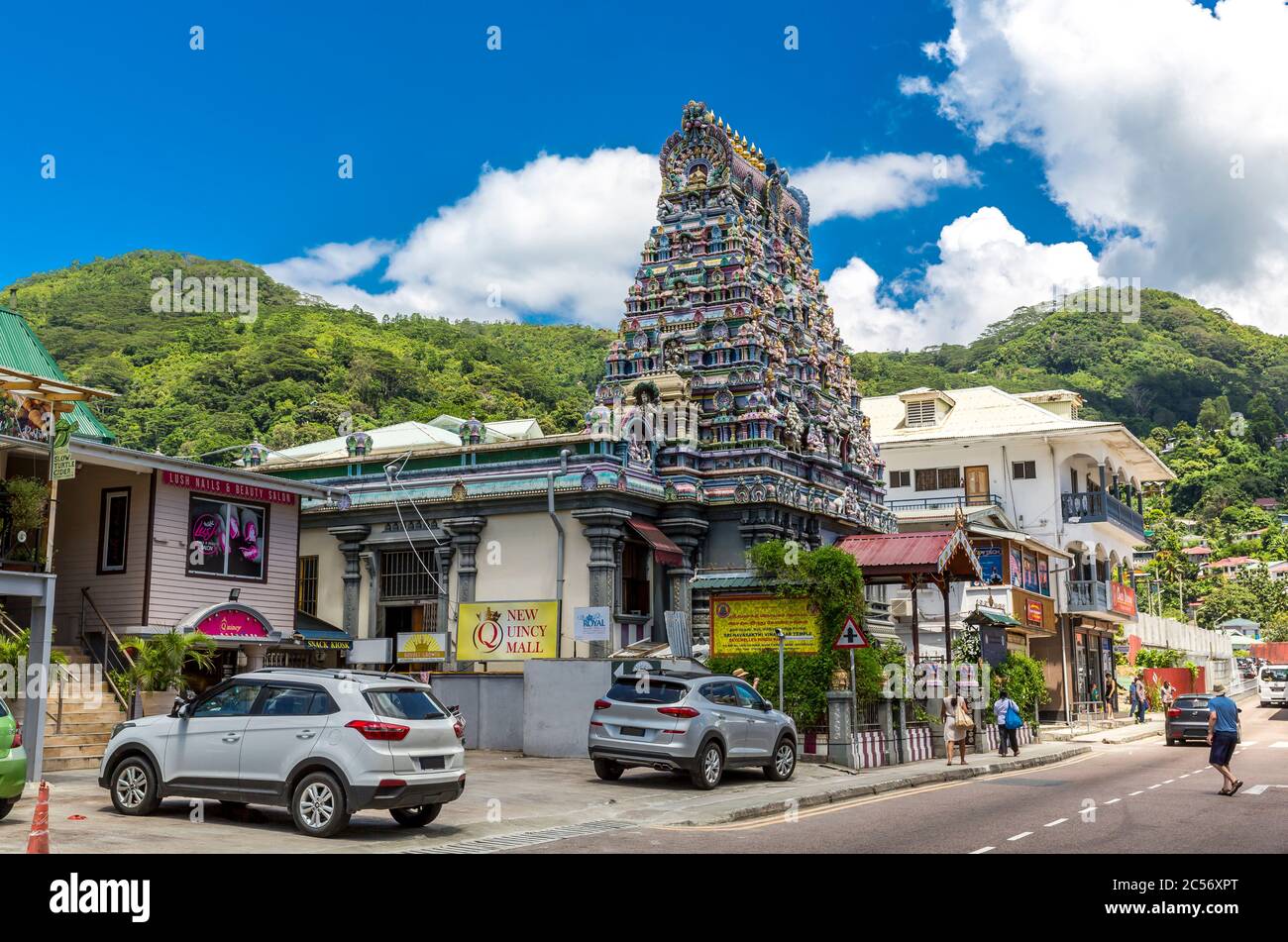 Hindu temple, Sri Navasakthi Vinayagar Temple, Victoria, Seychelles ...