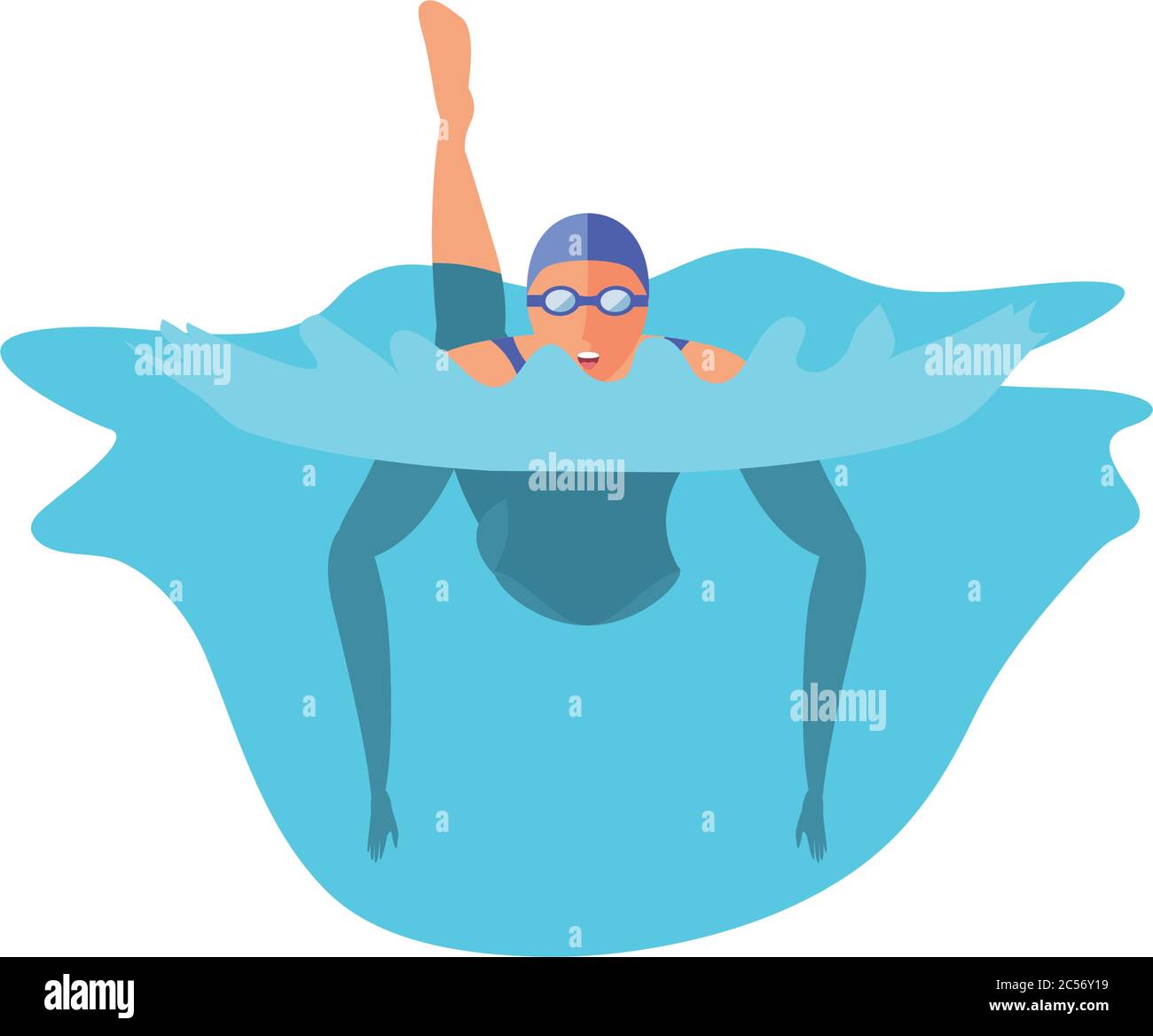 swimming man on white background vector illustration design Stock ...