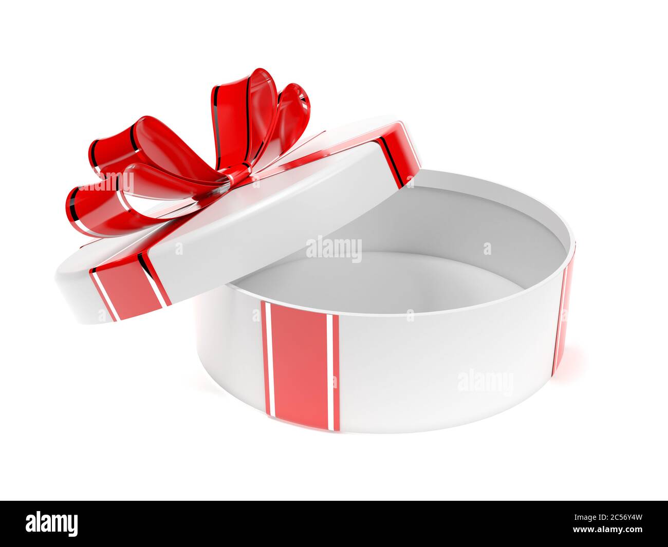 Round gift box. 3d rendering illustration Stock Photo - Alamy
