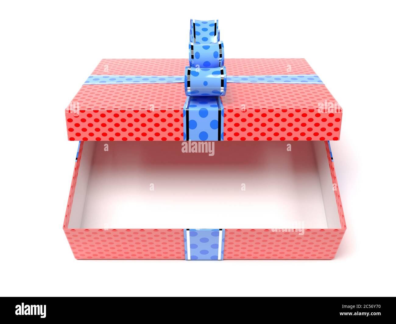 Red gift box with blue duct tape Stock Photo - Alamy