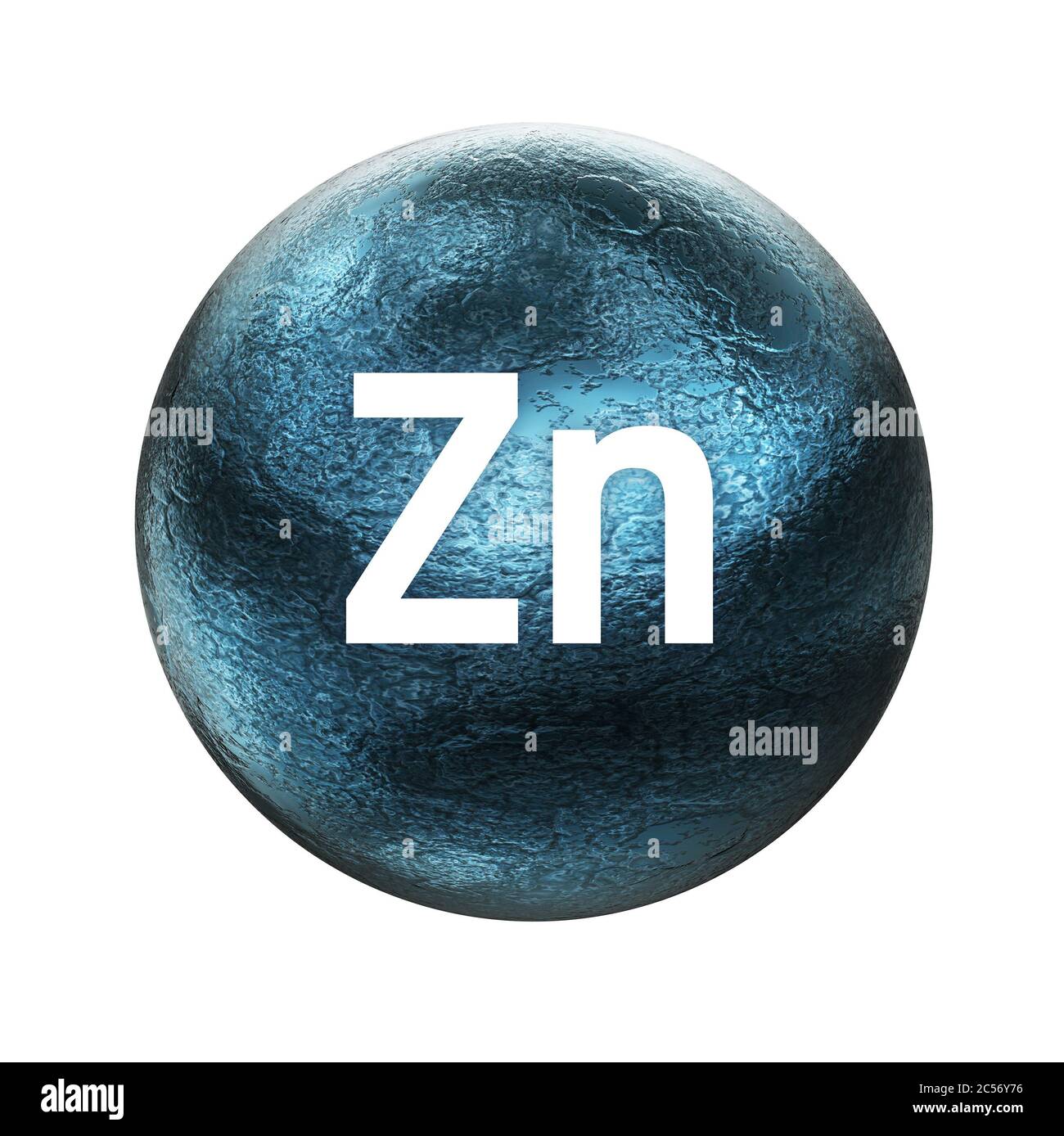 Zinc symbol. Mineral essential for human health. 3D rendering. Mineral ...