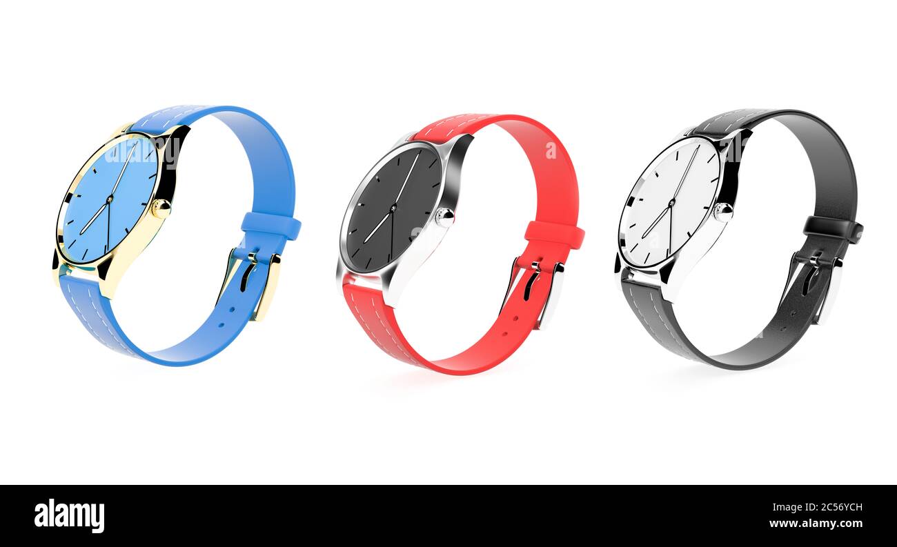 Modern watch. Colored set Stock Photo - Alamy