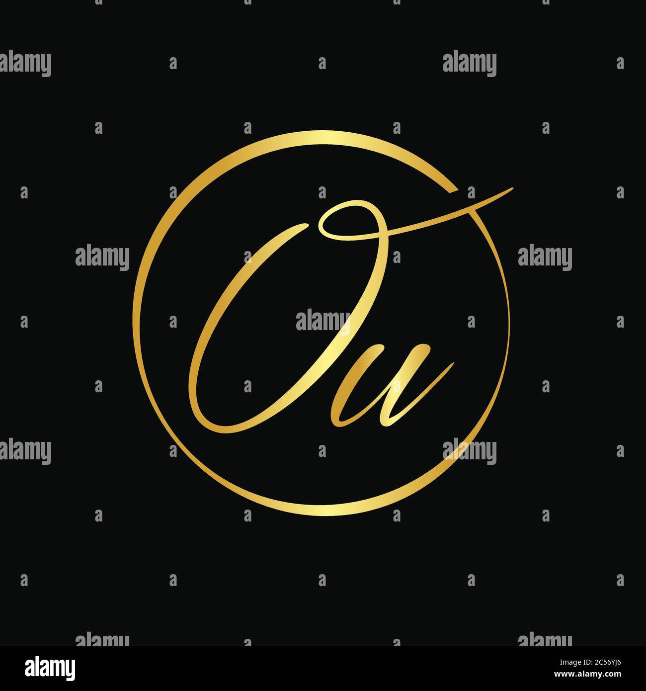 Initial Letter OU Logo Design Vector Template. Abstract Letter Minimal ...